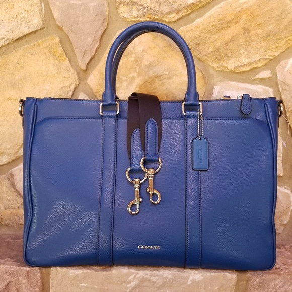 Coach | Bags | Coach Metropolitan Business Tote Denim Blue Color | Poshmark